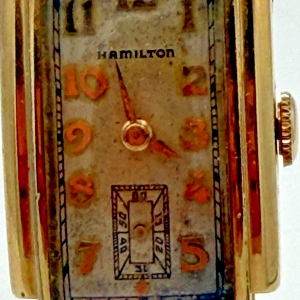 Vintage Hamilton Tank Watch 14K Gold Filled Art Deco Style Runs When ...