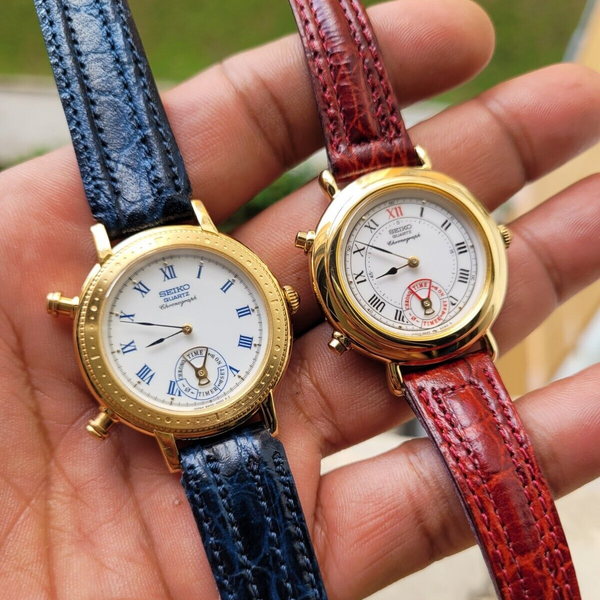NOS Seiko Dancing Hands Pair SDT004J and 8M25-6149 Alarm Chronograph ...