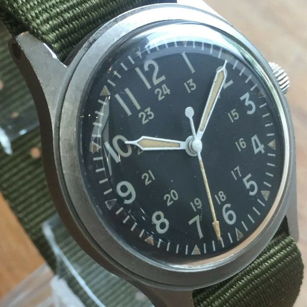 Vintage 1973 Hamilton MIL-W-46374A Military Issue Watch - During ...