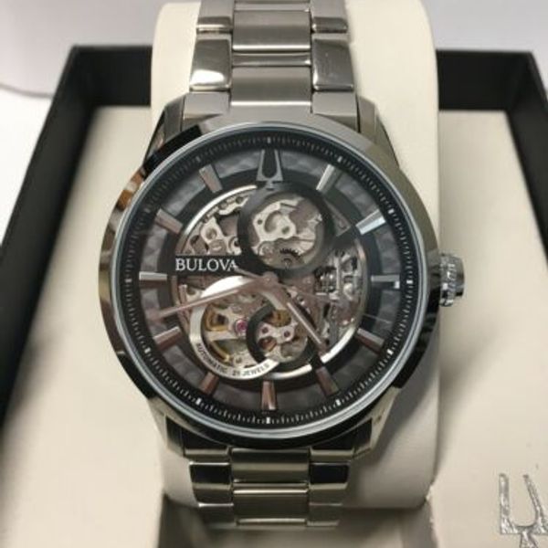 BULOVA Sutton Automatic Skeleton Dial Men's Watch - 96A208. MSRP: $550 ...