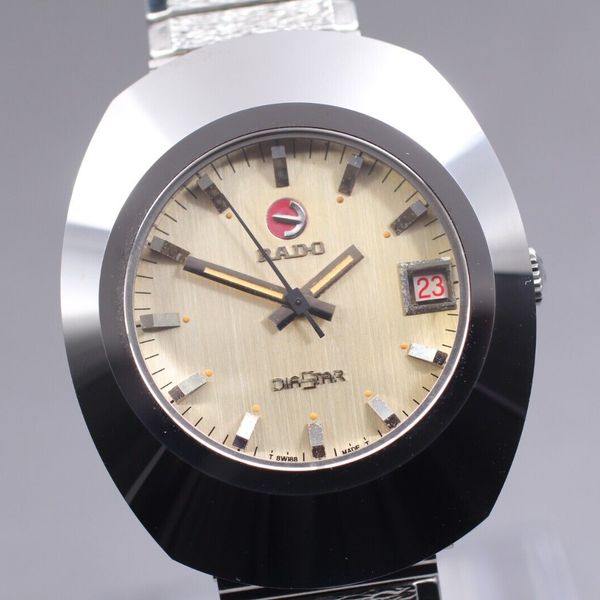[Near MINT] RADO DiaStar 1/E Automatic Date 35mm Champagne Gold Dial ...