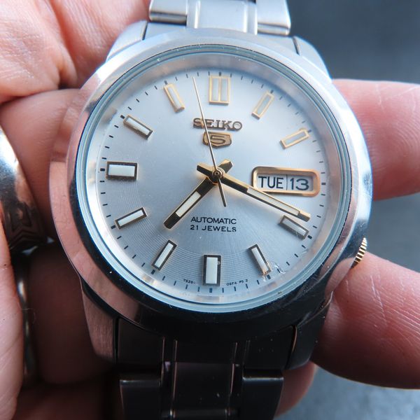 7S26 Japan Seiko No. 5 Daydate Skeleton Back Automatic Men Watch | WatchCharts Marketplace