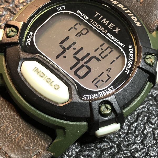 Timex Expedition Menâ s Digital Watch Chrono Alarm Green Black WR100M ...