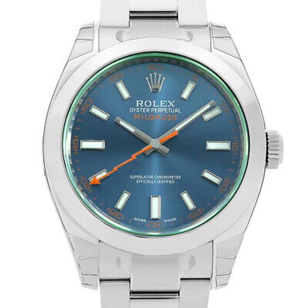 ROLEX Milgauss Z Blue 116400GV Blue Random Number second hand mens ...