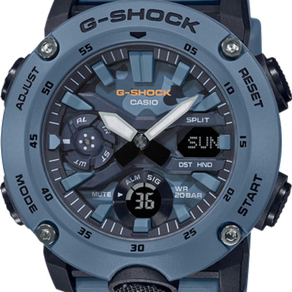 New Casio G-Shock GA2000SU-2A Carbon Core Guard Structure Blue Camo ...