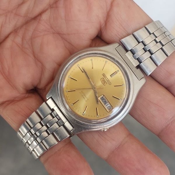Vintage Seiko 5 Automatic 17 Jewels Gold Dial From Japan | WatchCharts Marketplace