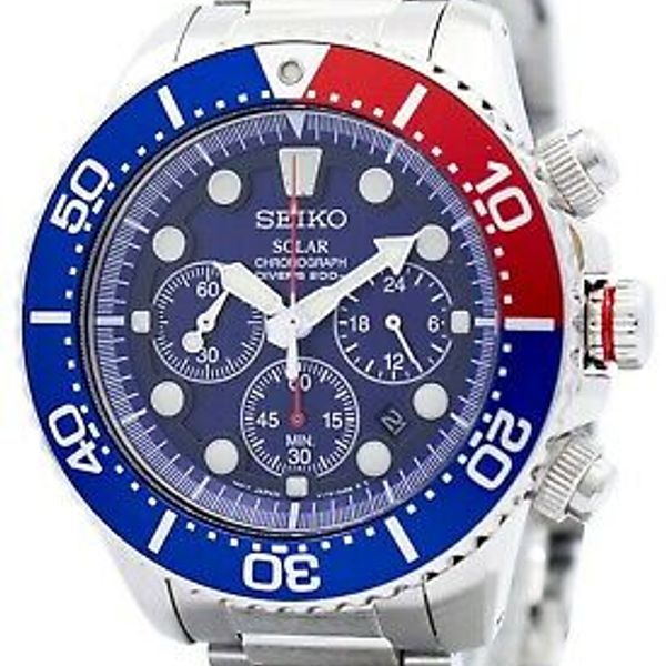Seiko Prospex Divers SSC019 SSC019P1 SSC019P Solar Chronograph 200M Men ...