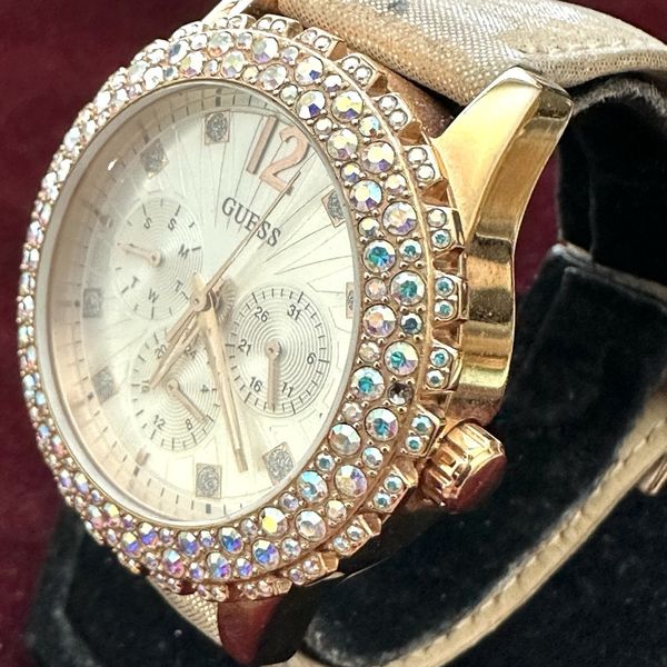 Guess Rhinestone Silver Dial Watch 40mm Chronograph - WR50M - Gorgeous ...