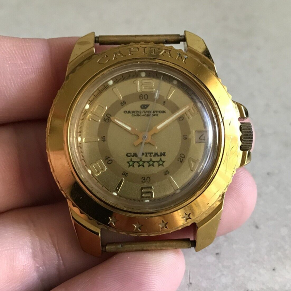 Watch Cardi Vostok Capitan Wostok Vintage Wristwatch USSR Rare Russia ...
