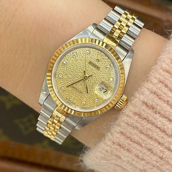 2002 ROLEX LADY DATEJUST REF 69173 JUBILEE HALF 18K 750 YELLOW GOLD ...