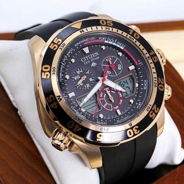 CITIZEN PROMASTER ECO-DRIVE Solar Chronograph WR20BAR Black/Gold ...