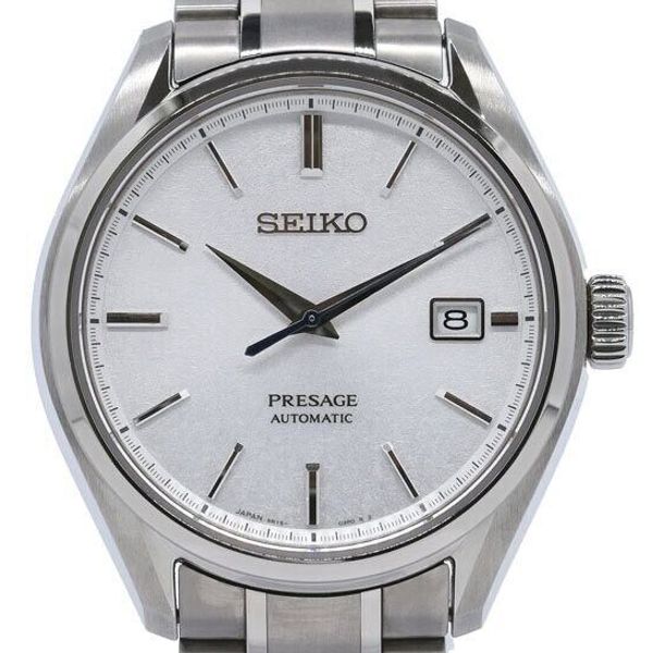Seiko Presage SARX055 Silver White Mechanical Men's Watch Titanium In ...