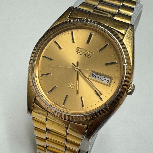 Vintage Seiko Quartz Watch 6923-8080 Men Gold Tone Fluted Bezel New Battery 7.5" | WatchCharts ...