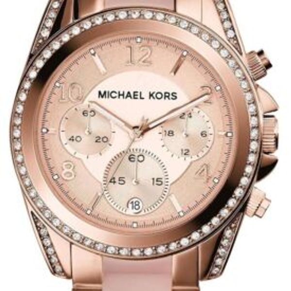 Michael Kors MK5943 Blair Rose Gold Blush Acetate Stainless Women's ...