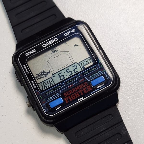 VINTAGE CASIO SCRAMBLE FIGHTER GAME WATCH GF-2 MADE IN JAPAN ...