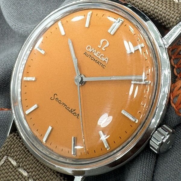 Vintage 1961 Menâ s Omega Seamaster Orange Dial 34.5mm Serviced And ...