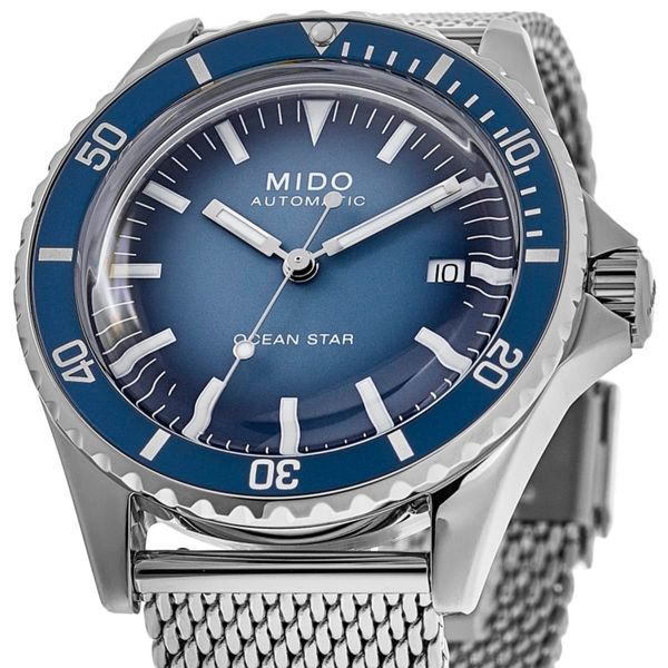 Mido Ocean Star Tribute Special Edition Blue Dial Silver Band ...