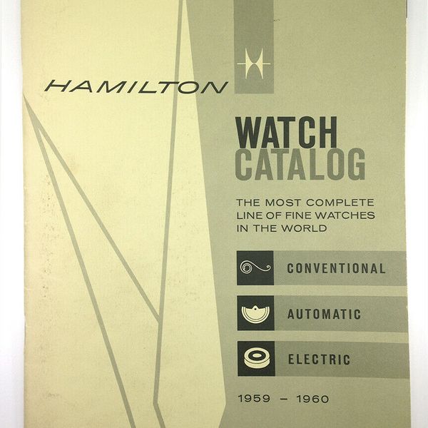 VINTAGE HAMILTON WATCH CATALOG 1959-1960: ELECTRIC, POCKET, CHRONOMETER ...