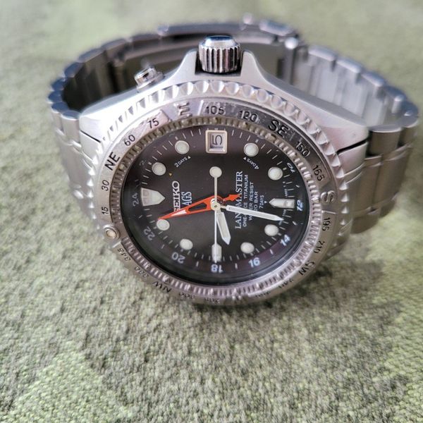 FS Seiko Landmaster kinetic, black dial, one-piece titanium case ...