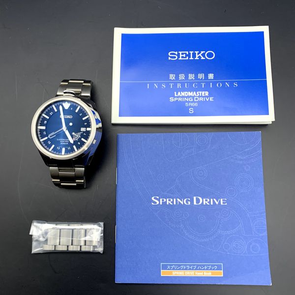 Seiko Prospex Landmaster SBDB015 Spring Drive 5R66 Black Watch Used ...