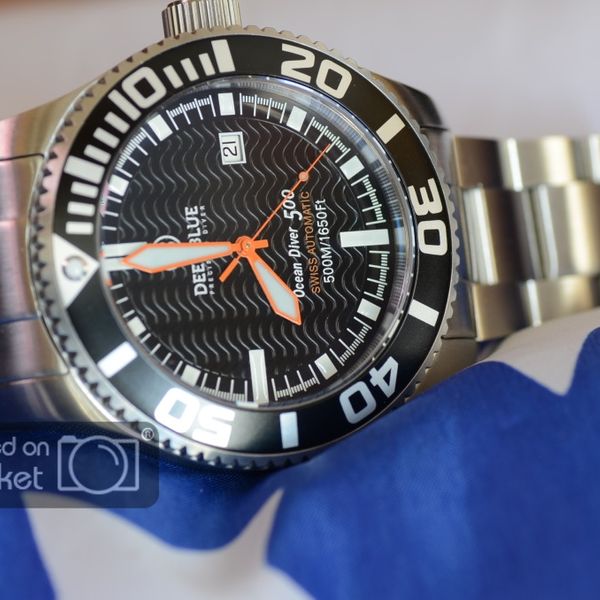 SOLD:Deep Blue OCEAN DIVER 500- Black Dial/ Orange Hands | WatchCharts