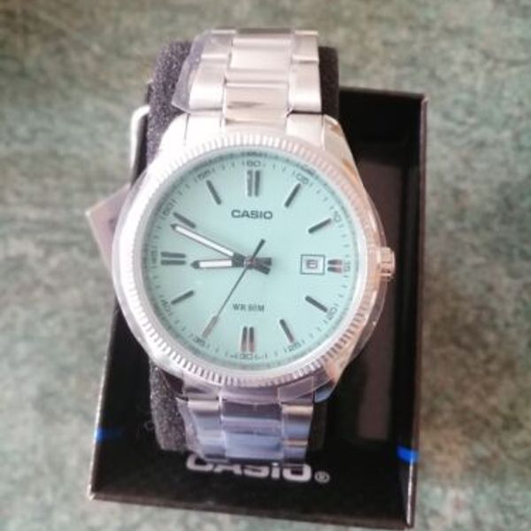 Casio MTP-1302PD-2A2VEF 44mm silver Stainless Steel case and Tiffany ...