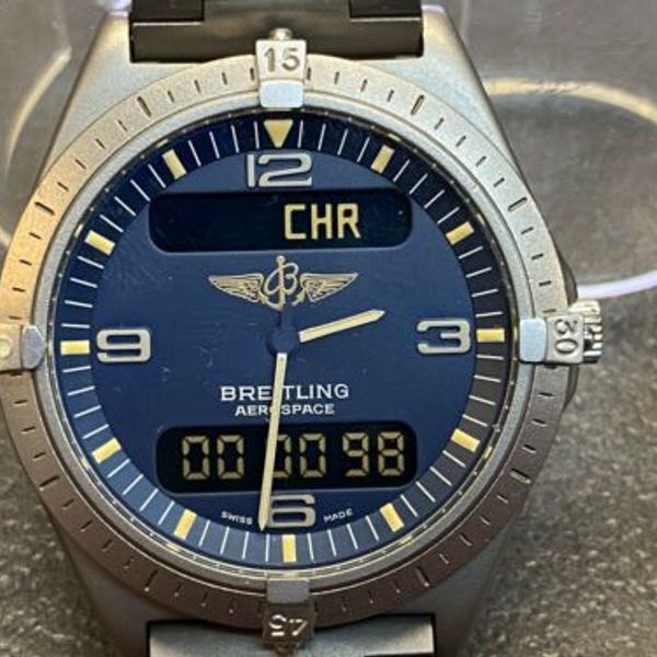 BREITLING AEROSPACE 80360 TITANIUM NAVITIMER Analog Digital Quartz ...