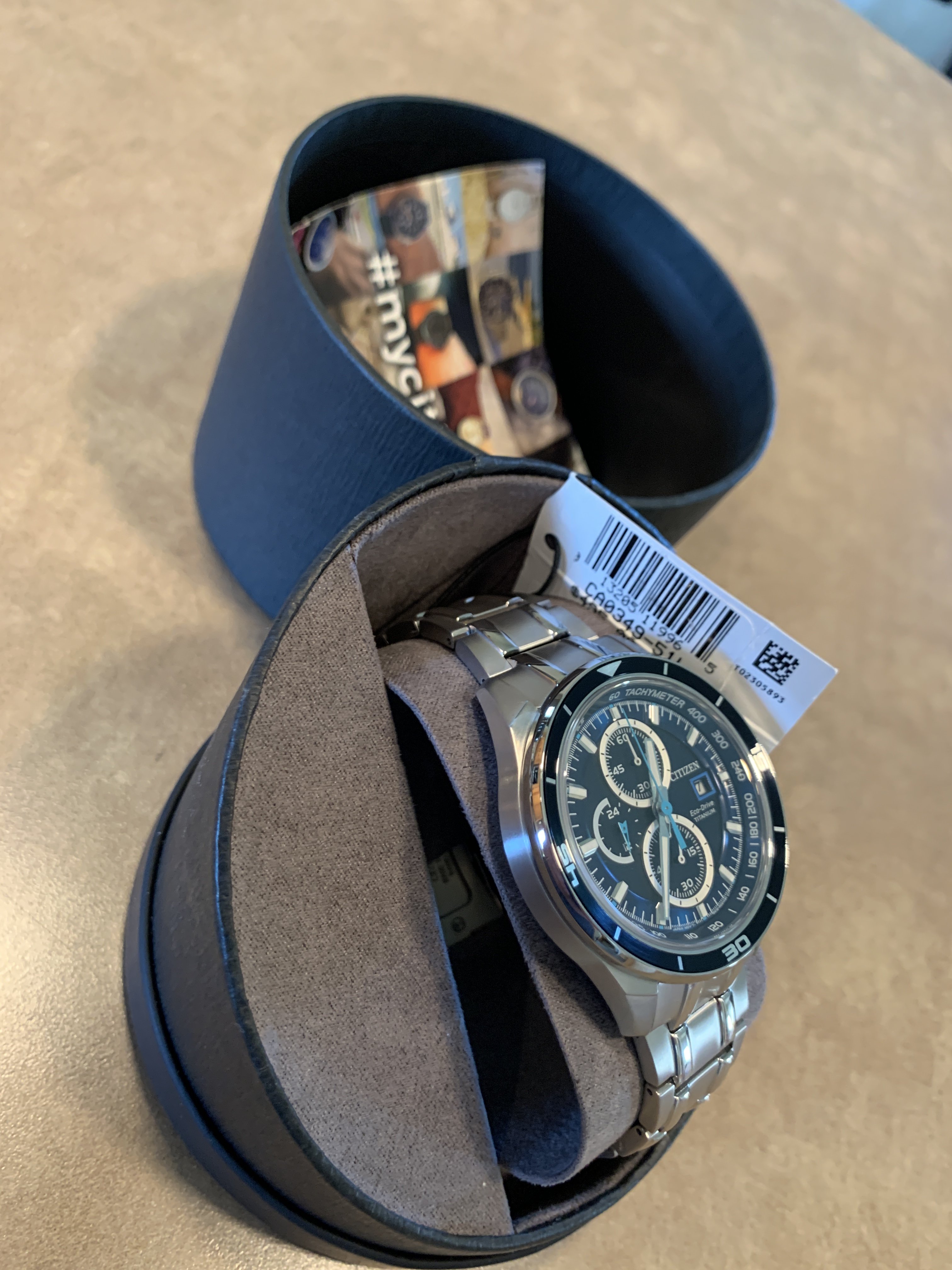$159 NEW - { Super TITANIUM } Citizen Ti BRYCEN Chronograph chrono Eco ...