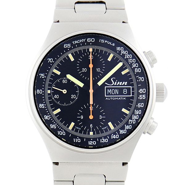 SINN Sinn 144.ST.SA Chronograph Pulse Meter Black Black SS Stainless ...