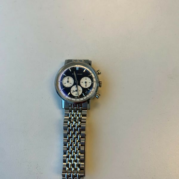 DAN HENRY 1964 Reversed panda date 38mm Quartz Chronograph Watch ...