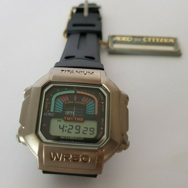 Vintage LCD Watch Adec by Citizen Digital-TITANIUM-VERY RARE ...