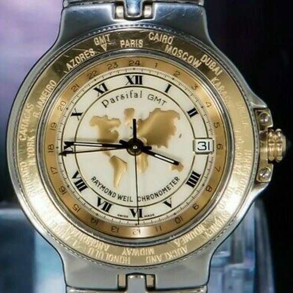 Raymond Weil Parsifal World Timer GMT Automatic 18 CT GoldSteel - Ref ...