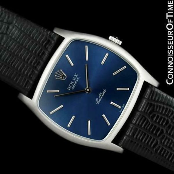 1976 ROLEX CELLINI Vintage Mens 18K White Gold TV Watch - Mint with ...
