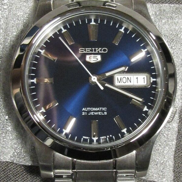 Seiko 5 Men’s SNK793 Automatic Blue Dial Stainless Steel bracelet Watch ...