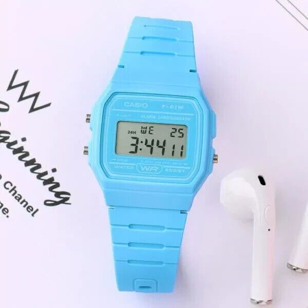 Casio F-91WC-2A Original Classic Digital Watch - Blue with Retro Design ...