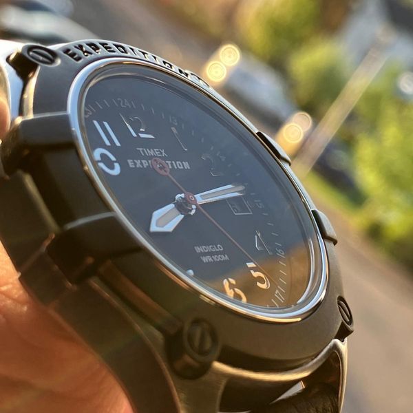 Timex Expedition Indiglo Men's Quartz T49806 WR100m Leather Strap ...