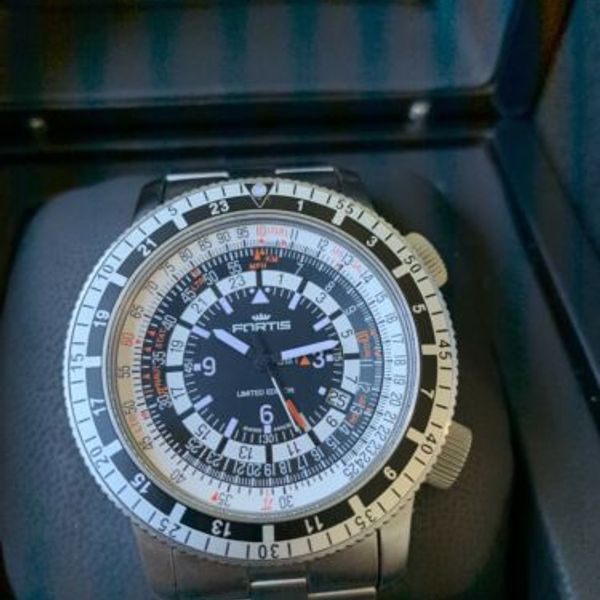 FORTIS B-47 CALCULATOR GMT 3 TIME ZONES WATCH - LIMITED EDITION ...