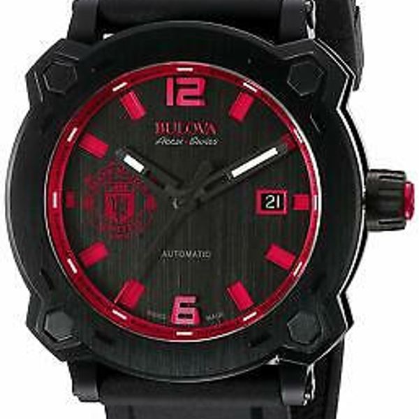 Bulova Men's 65B165 'Percheron' Manchester United Automatic Black ...