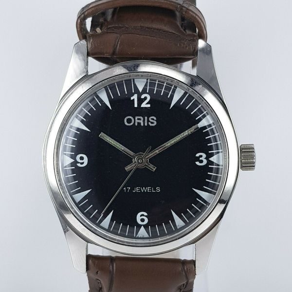 ORIS 17Jewels Black Dial Swiss made Handwinding Movement Vintage ...