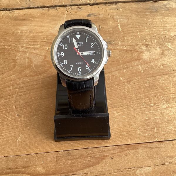 Citizen Eco-Drive E101 Gents Watch - Black Face Date/Day - Full Working ...