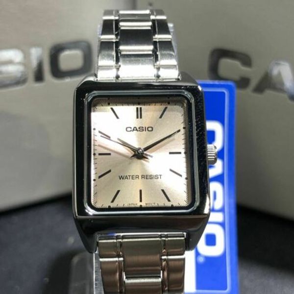 Casio LTP-V007D-4E Women's Rectangular Stainless Steel Pink Dial Dress Watch | WatchCharts ...