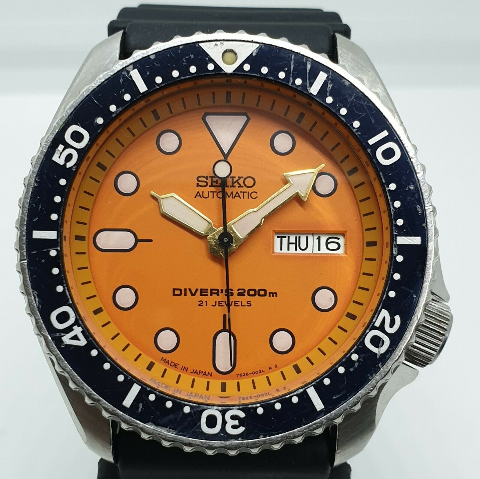 Genuine Original Seiko SKX011J Orange Dial 7S26-0020 Watch ...