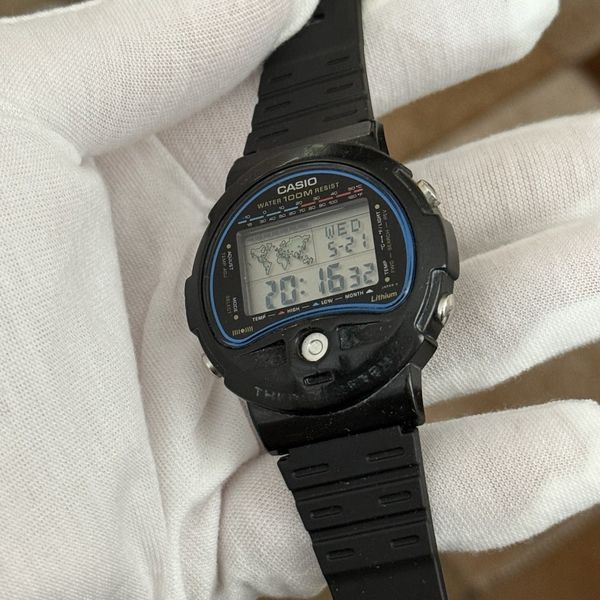 Vintage Casio TS-100 World Time Thermometer Digital Watch Module 815 ...