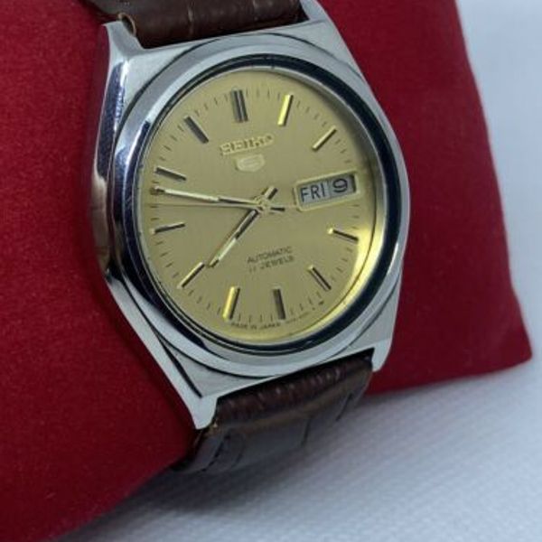 Vintage Seiko 5 Gold Dial Automatic Watch (Good CONDITION) SERVICED ...