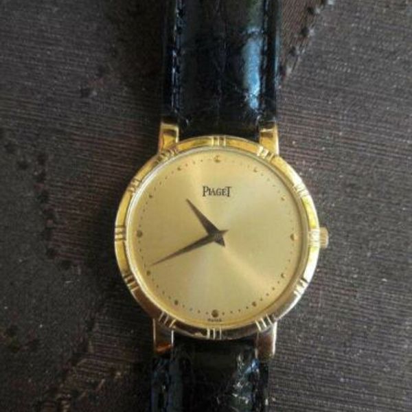 Authentic Piaget Vintage 18k Gold Dancer Men’s Watch - Crocodile Strap ...