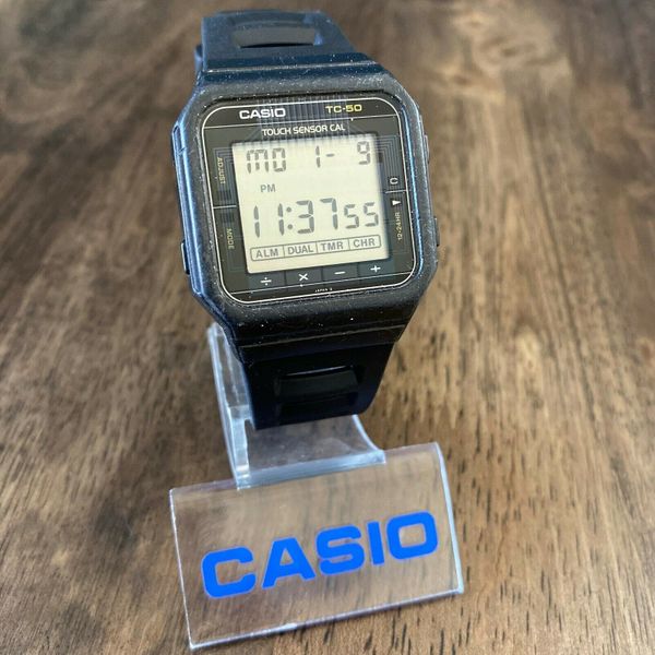 RARE Vintage 1983 Casio TC-50 Touch Screen Calculator Watch Module 120 ...