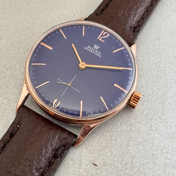 VINT Rolex Marconi blue dial swiss made wind up ca 57 NO RESERVE ...