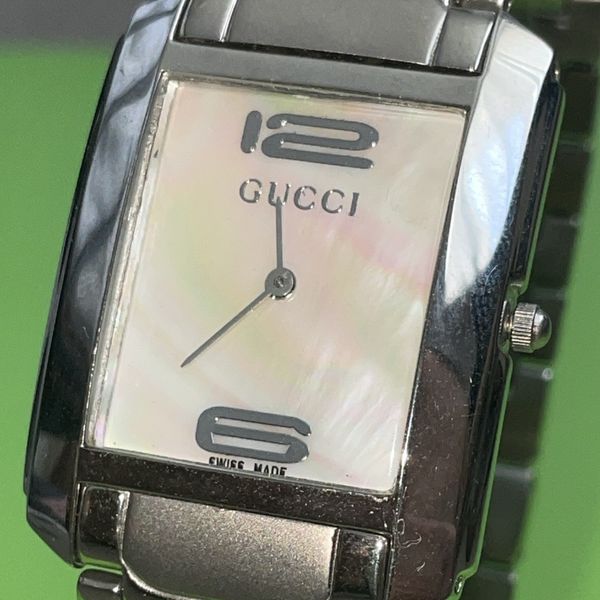 Gucci Women's Stainless Steel Quartz Watch New Battery Installed MOP ...