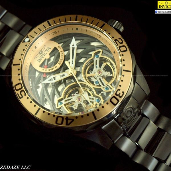 NEW Invicta Men Grand Diver 47mm Auto DOUBLE OPEN HEART Stainless Steel ...