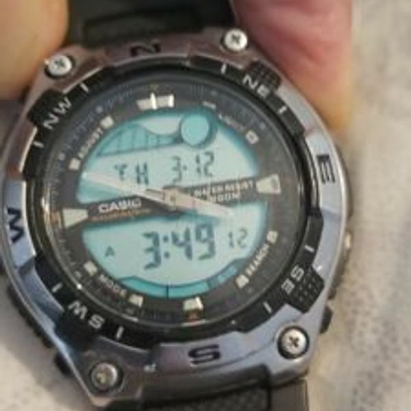 Vintage CASIO AQW-100 TIDE GRAPH / MOON PHASE ANALOGUE / DIGITAL WATCH ...